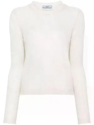 Prada Crew-neck Cashmere Jumper - White