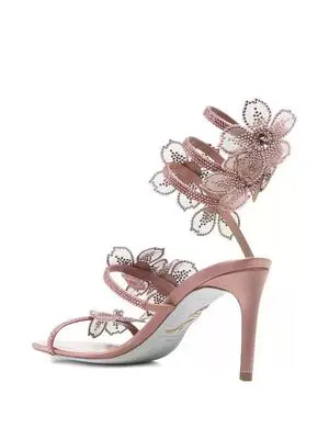 Rene Caovilla 80mm Flower Sandals - Pink