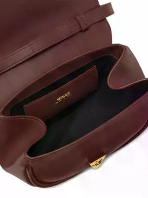 Versace Virtus Leather Shoulder Bag - Red