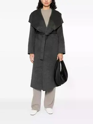 Soft Goat Belted Coat - Grey
