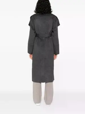 Soft Goat Belted Coat - Grey