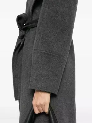 Soft Goat Belted Coat - Grey