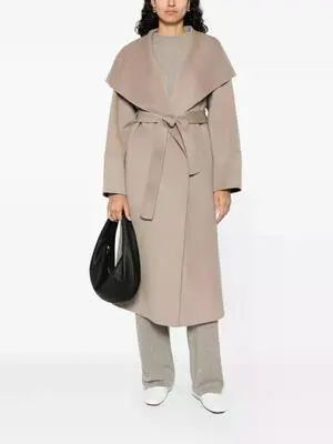 Soft Goat Belted Coat - Neutrals