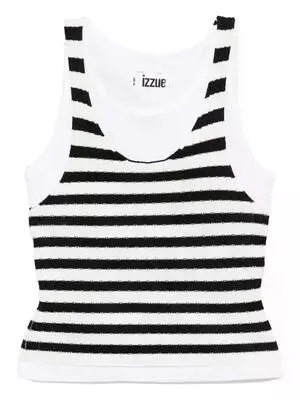 Izzue Striped Tank Top - White