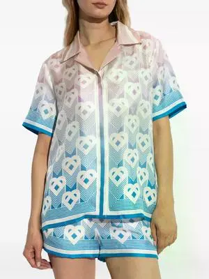 Casablanca Heart-monogram Silk Shirt