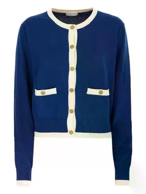 BALLANTYNE Buttoned Cropped Cardigan - Blue
