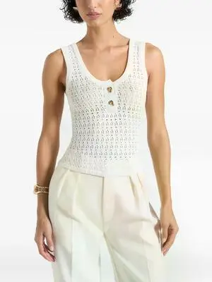 Manière De Voir Nora Pointelle Knitted Vest - White