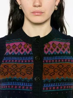 Etro Button-fastening Patterned Wool Cardigan