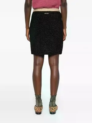 Miu Miu Lamé Knitted Miniskirt