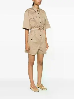 Prada Belted Playsuit - Brown