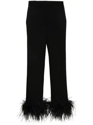 Miu Miu Feather-trimmed Trousers