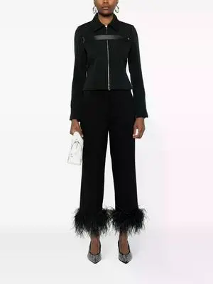 Miu Miu Feather-trimmed Trousers