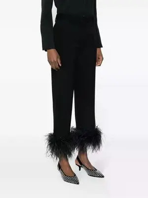 Miu Miu Feather-trimmed Trousers