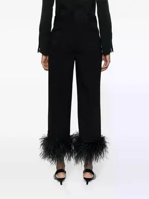 Miu Miu Feather-trimmed Trousers