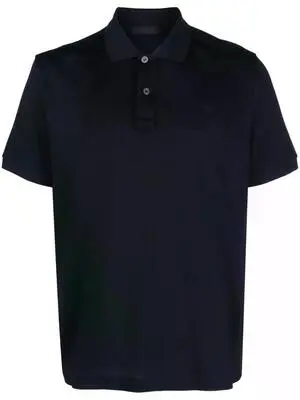 Prada Triangle-logo Piqué Polo Shirt Blue