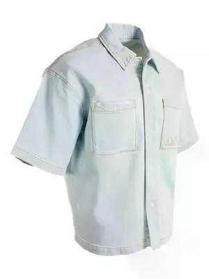 Amiri 3d Short Sleeve Snap Shirt - Blue