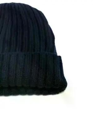 Fedeli Ribbed Cashmere Beanie - Blue
