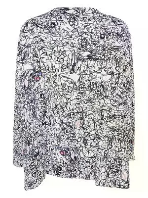 DANIELA GREGIS Scribble-print Silk Blouse