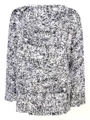 DANIELA GREGIS Scribble-print Silk Blouse