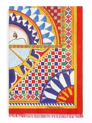 Dolce & Gabbana Sicilian Carretto-print Beach Towel - Red