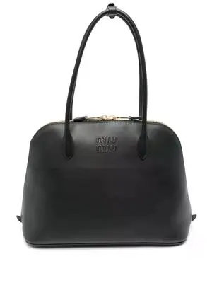 Miu Miu Logo-embossed Leather Tote
