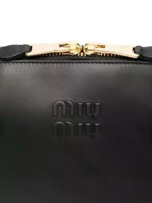 Miu Miu Logo-embossed Leather Tote