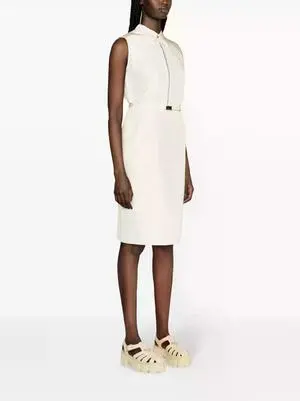 Prada Logo-buckle Straight Faille Skirt