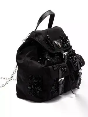Prada Enamel Triangle-logo Backpack