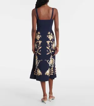 La DoubleJ Buy Me A Martini Floral Satin Midi Dress - Multicoloured