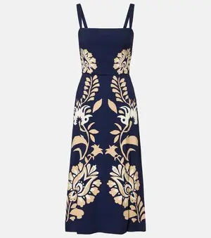 La DoubleJ Buy Me A Martini Floral Satin Midi Dress - Multicoloured