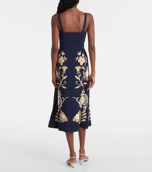 La DoubleJ Buy Me A Martini Floral Satin Midi Dress - Multicoloured