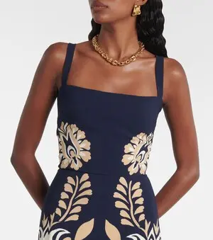 La DoubleJ Buy Me A Martini Floral Satin Midi Dress - Multicoloured