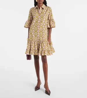 La DoubleJ Choux Floral Cotton Poplin Shirt Dress - Multicoloured