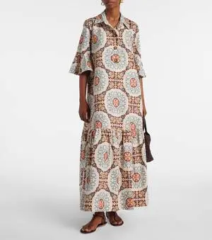 La DoubleJ Artemis Printed Cotton Poplin Shirt Dress - Multicoloured