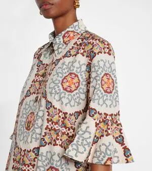 La DoubleJ Artemis Printed Cotton Poplin Shirt Dress - Multicoloured