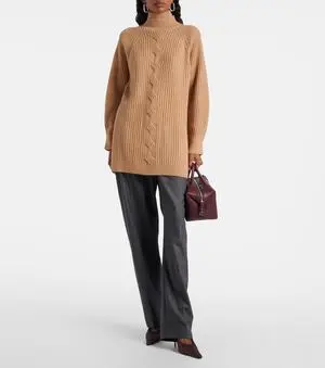 Max Mara Alcazar Wool And Cashmere Turtleneck Sweater - Brown