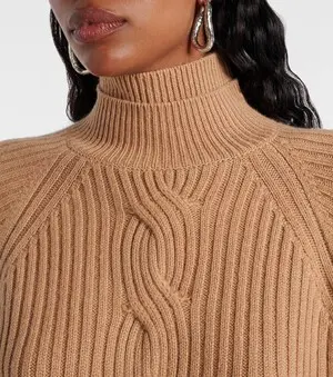 Max Mara Alcazar Wool And Cashmere Turtleneck Sweater - Brown