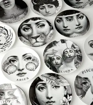 FORNASETTI Tema E Variazioni N.352 Leo Wall Plate - Black