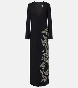 Costarellos Vita Beaded Crêpe Gown - Black