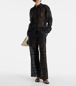 TOTEME Cotton And Silk Voile Wide-leg Pants