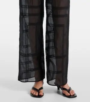 TOTEME Cotton And Silk Voile Wide-leg Pants