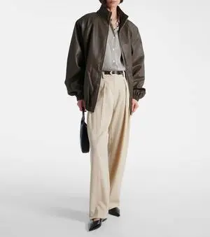 THE FRANKIE SHOP Senta Bomber Jacket - Brown