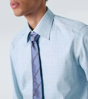 TOM FORD Checked Cotton Shirt - Blue
