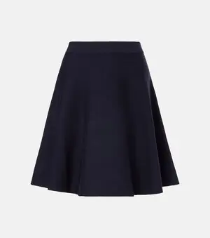 Max Mara Ubalda Virgin Wool Miniskirt Blue