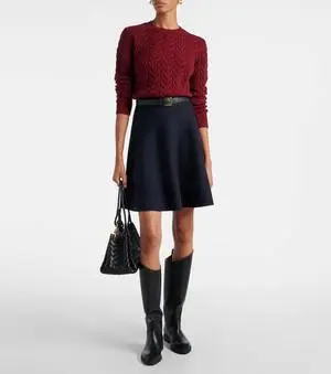 Max Mara Ubalda Virgin Wool Miniskirt - Blue
