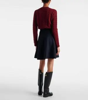 Max Mara Ubalda Virgin Wool Miniskirt - Blue