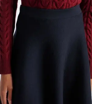 Max Mara Ubalda Virgin Wool Miniskirt - Blue