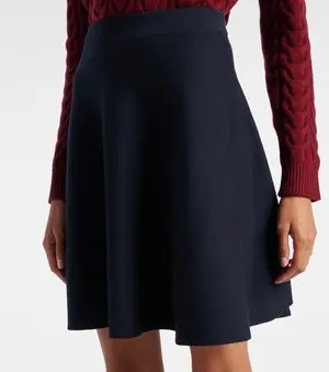 Max Mara Ubalda Virgin Wool Miniskirt - Blue