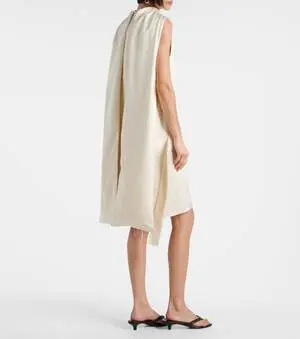 TOTEME Cocoon Deconstructed Satin Mini Dress - Beige