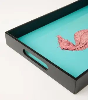 LES-OTTOMANS Seahorse Lacquered Wooden Tray